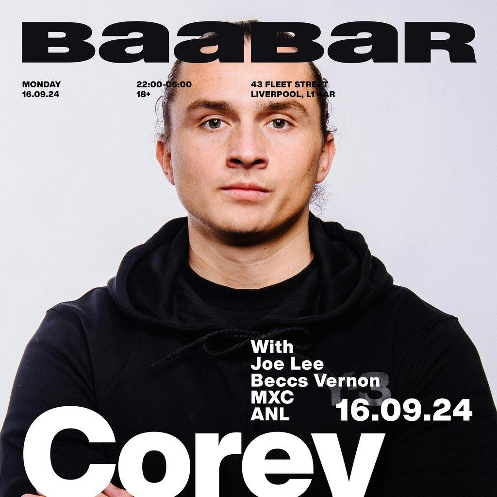 Baa Bar Presents: Corey James | Baa Bar Liverpool Liverpool Mon 16 ...