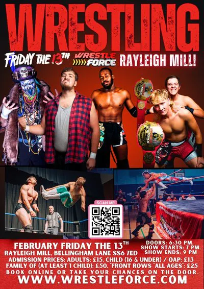 Tickets: Wrestling in Rayleigh, Friday the 13th! | The Mill Arts And ...