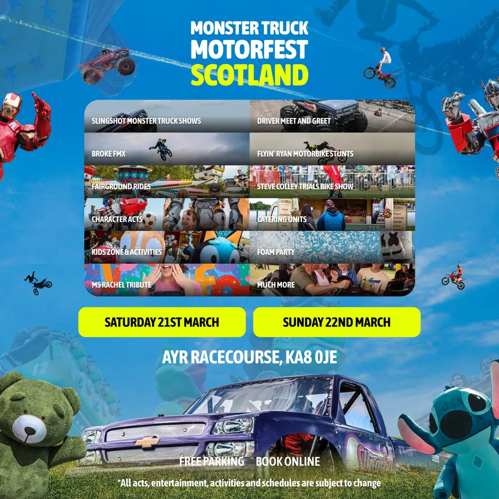 Monster Truck Motorfest Scotland | Ayr Racecourse Ayr Sat 21 March 2026