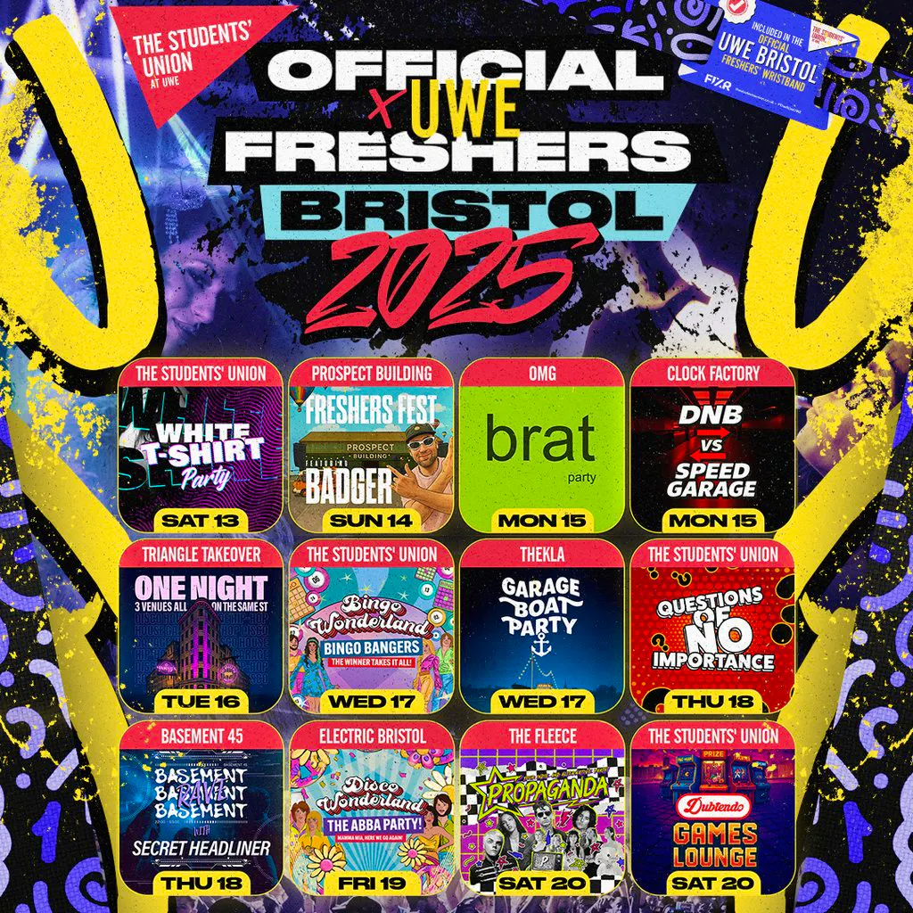 Freshers Week Events in Bristol 2025