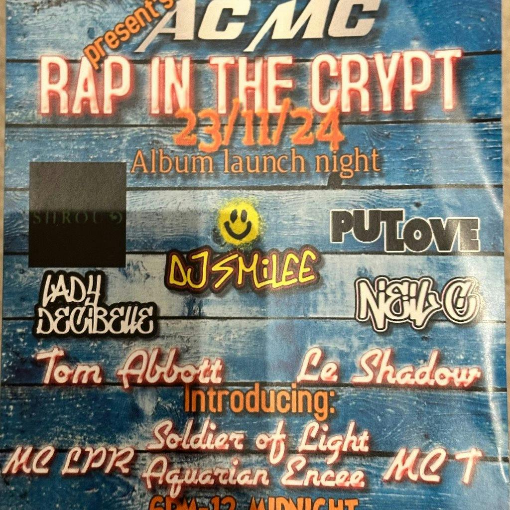 Rap in the Crypt | Louis Marchesi Crypt Norwich Sat 23 November 2024