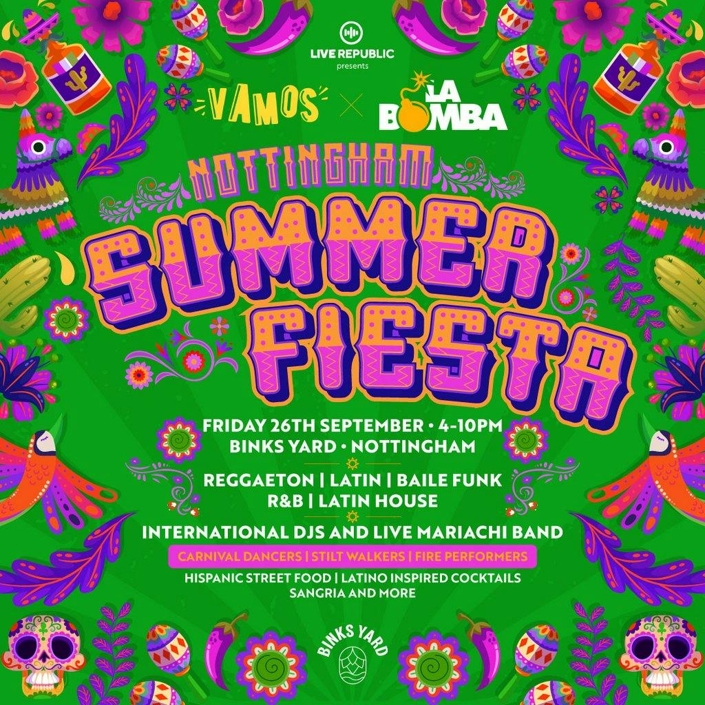 Nottingham's Summer Fiesta 2025 | VAMOS X LA BOMBA | Binks Yard | Binks ...