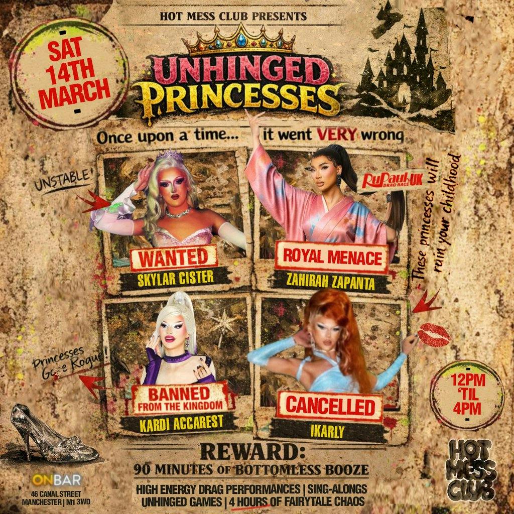 Tickets: Unhinged Princesses Brunch | OnBar Manchester Manchester Sat ...