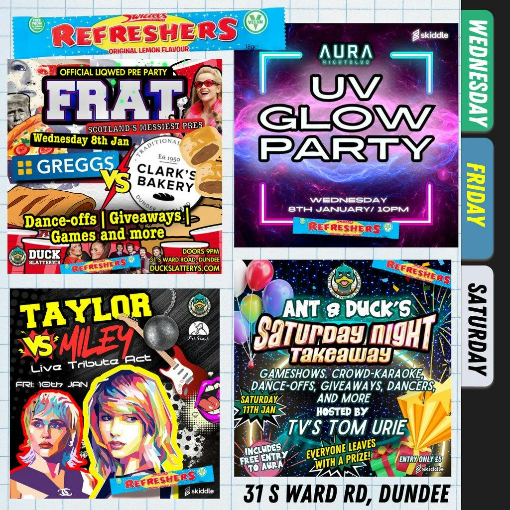 Dundee Refreshers '25 | Aura Nightclub Dundee Wed 08 January 2025