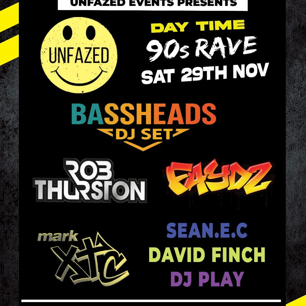 Unfazed 90s Day Rave | Off The Square Manchester Manchester Sat 29 ...