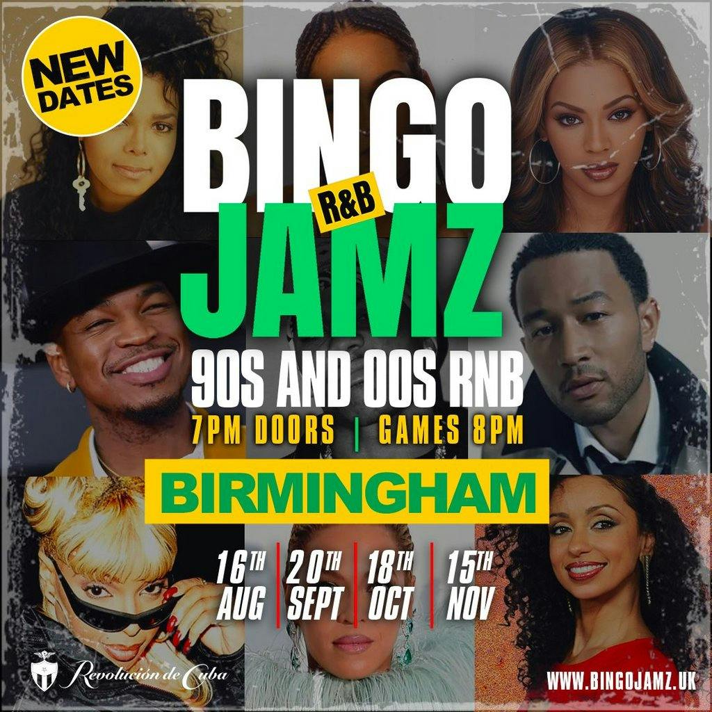 Tickets: Bingo Jamz Birmingham | 2025 | Revolution De Cuba Birminngham Sat 15 November 2025