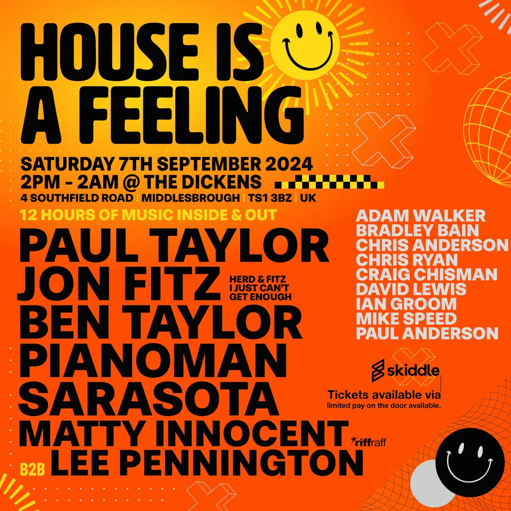 House Is A Feeling Garden Party Tickets | The Dickens Inn Middlesbrough ...