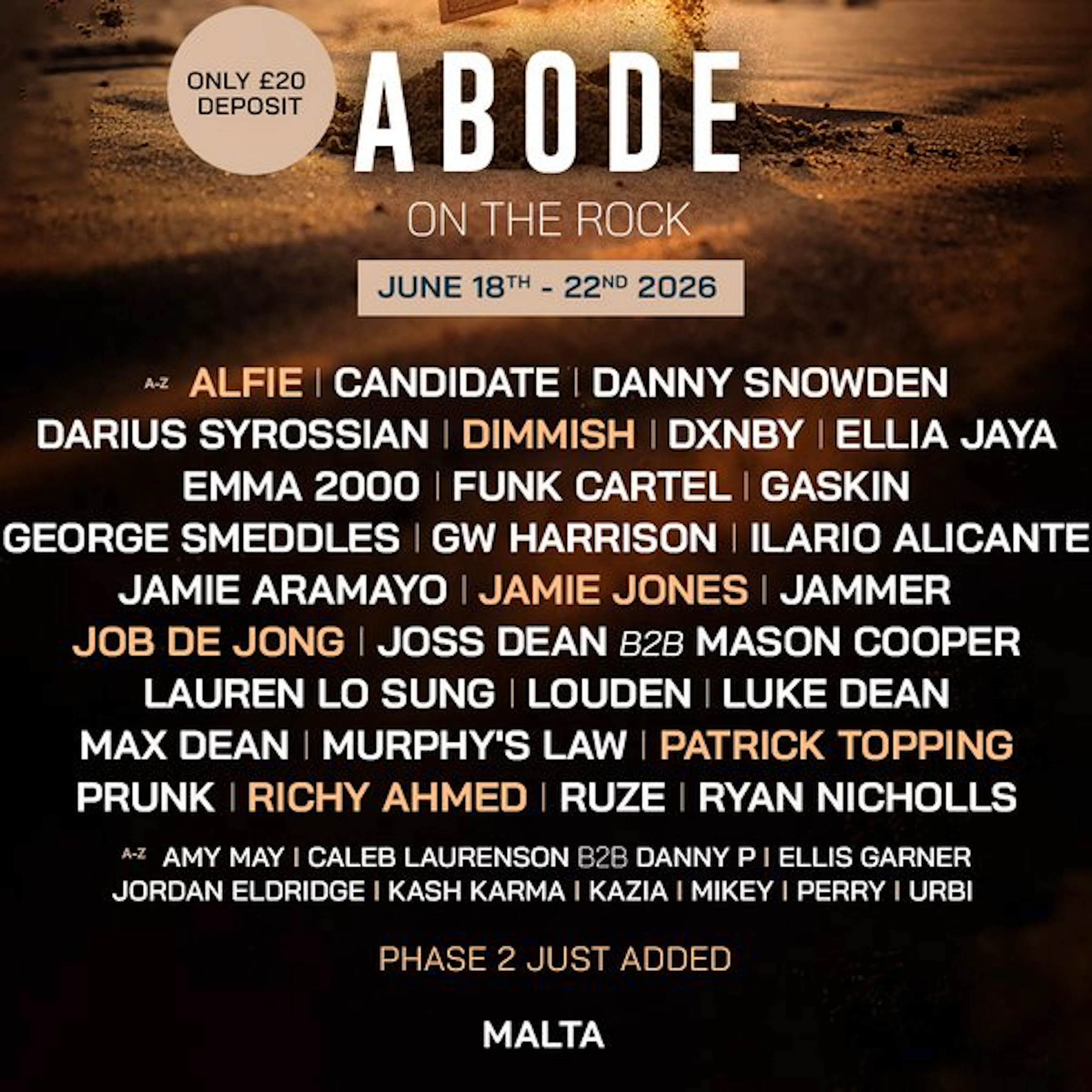 ABODE on the Rock 2026 | Tickets & Line Up | Skiddle