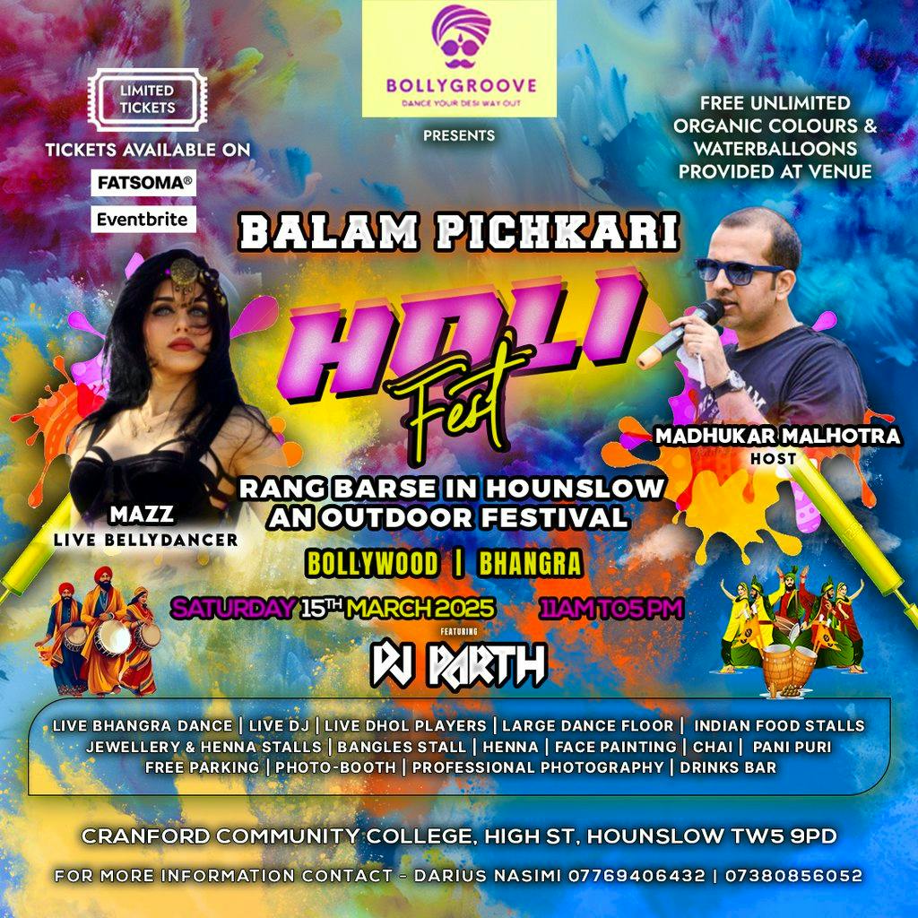 BALAM PICHKARI HOLI 2025 | RANG BARSE In HOUNSLOW OUTDOOR FEST ...