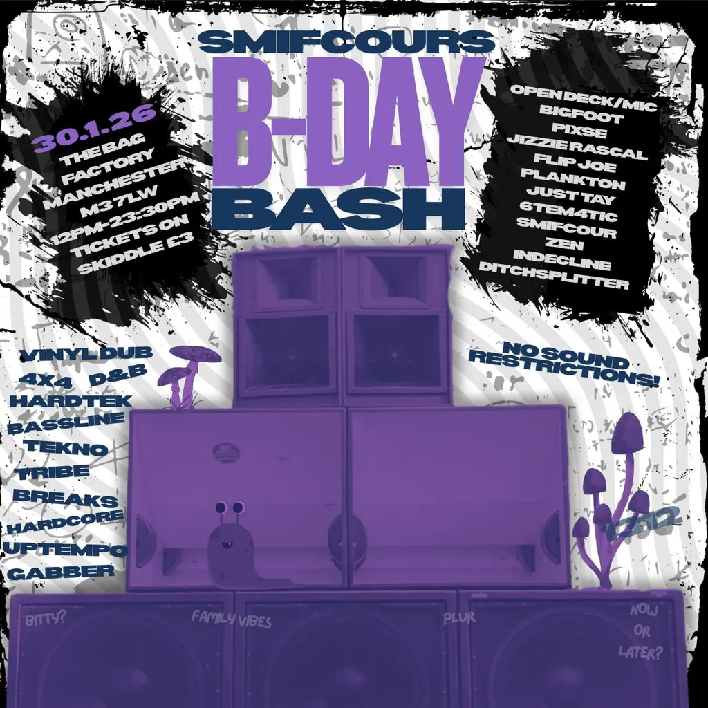 Smifcour's Birthday Bash | The Bag Factory Salford Fri 30 January 2026