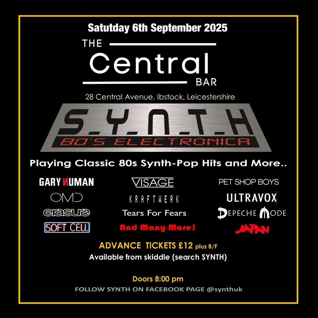 Synth | THE CENTRAL BAR And VENUE Ibstock Sat 06 September 2025