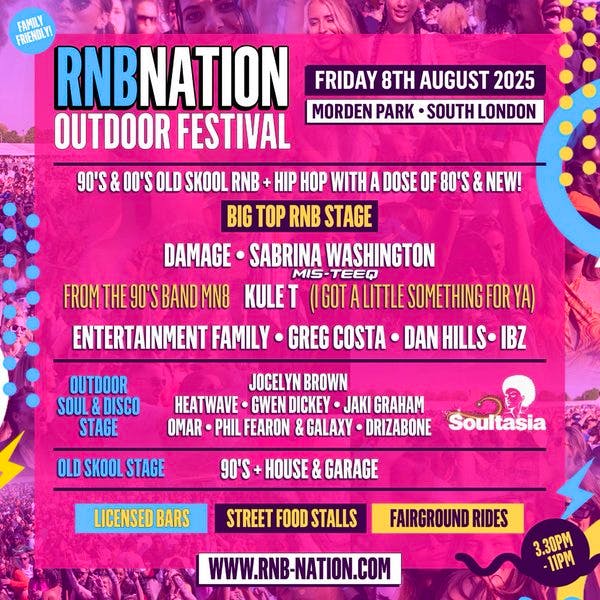 RnB Nation Outdoor Festival London 2025 | Tickets & Line Up | Skiddle