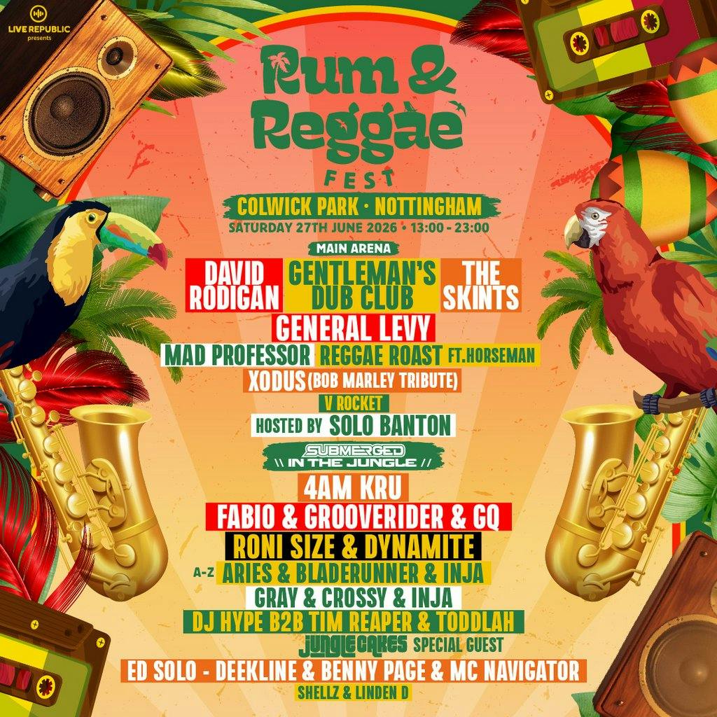 Tickets: Rum & Reggae Fest 2026 | Colwick Park, Nottingham | Colwick Country Park Nottingham Sat ...