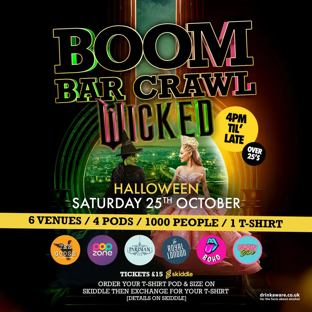 BOOM Bar Crawl [Wicked] Halloween (Over 25's) | Grain Store ...
