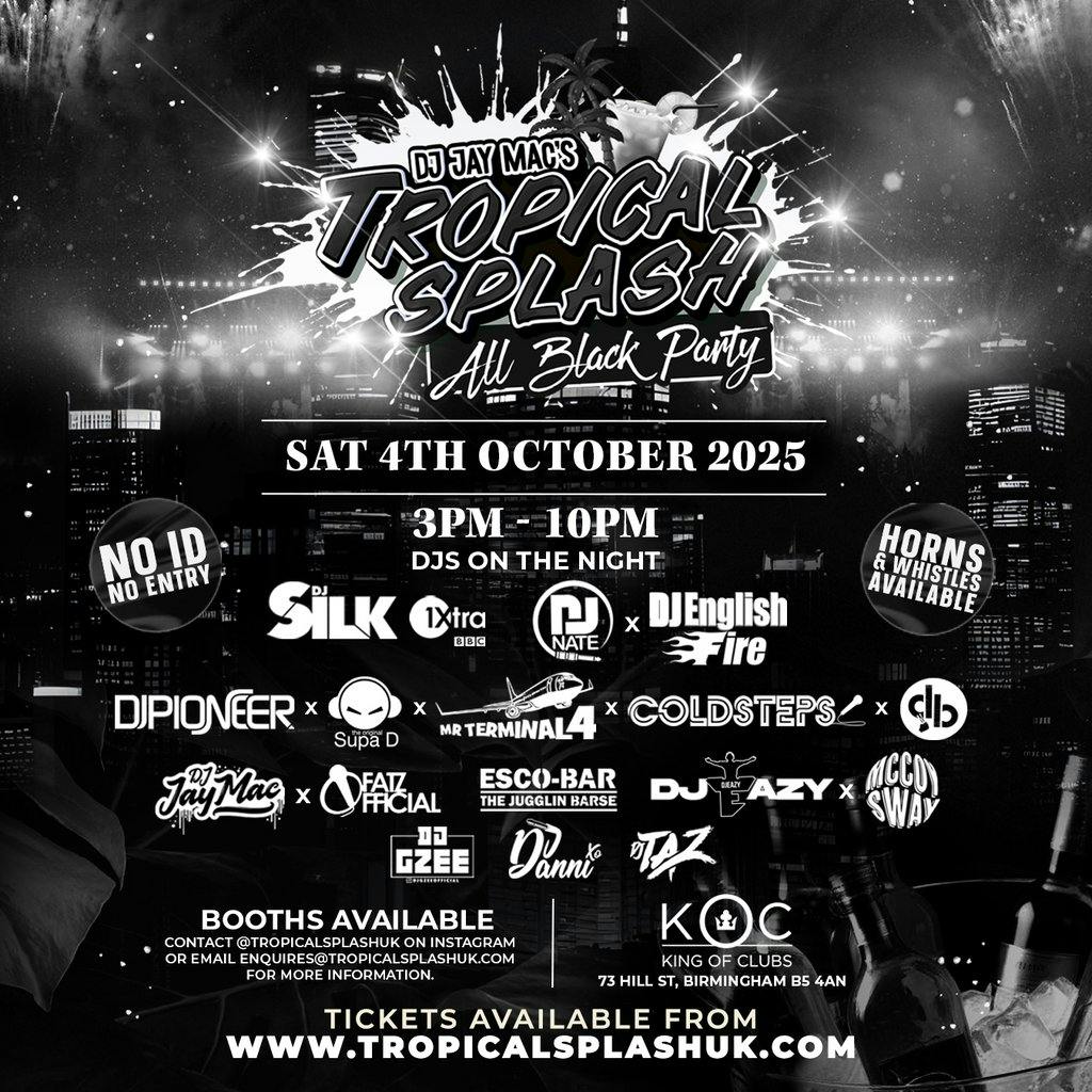 Dj Jay Mac's Tropical Splash All Black Party | King Of Clubs Birmingham ...