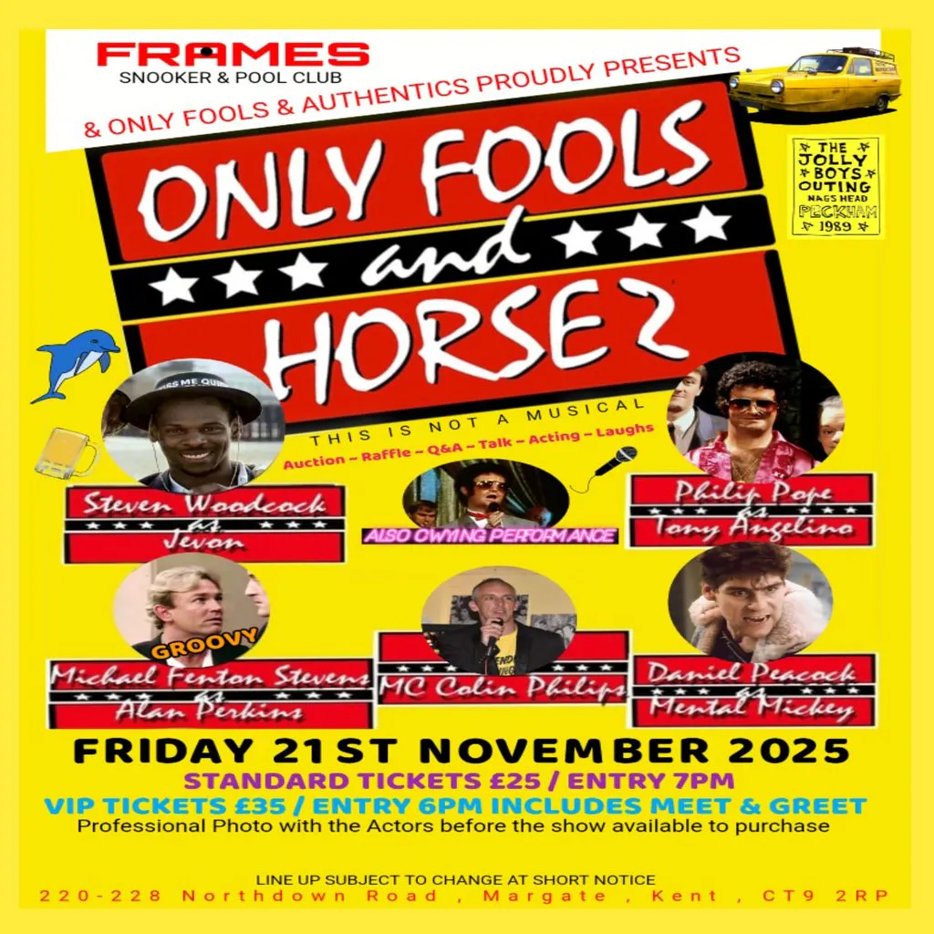 Tickets: Only fools & Horsez comes to Margate | Frames Snooker And Pool ...