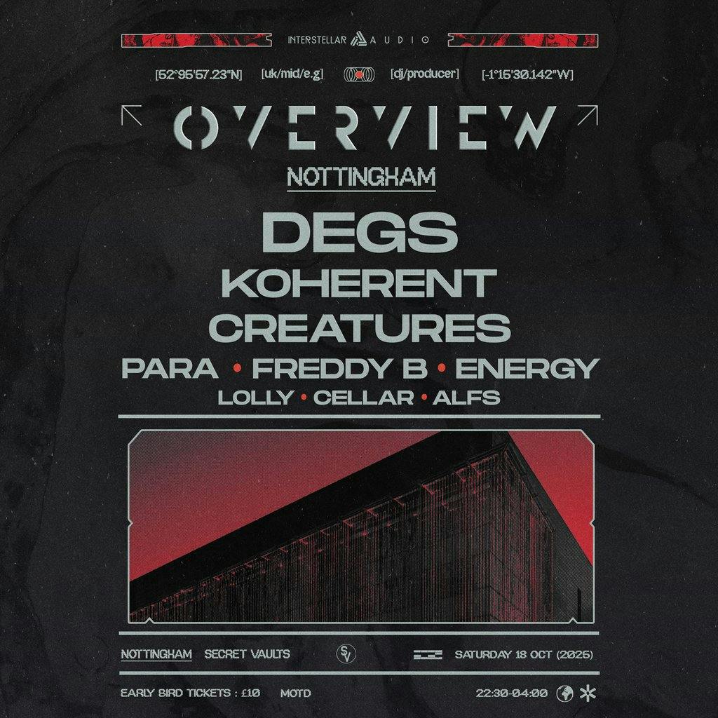 Overview Nottingham w/ Degs, Koherent, Creatures : 18/10/25 | Secret ...