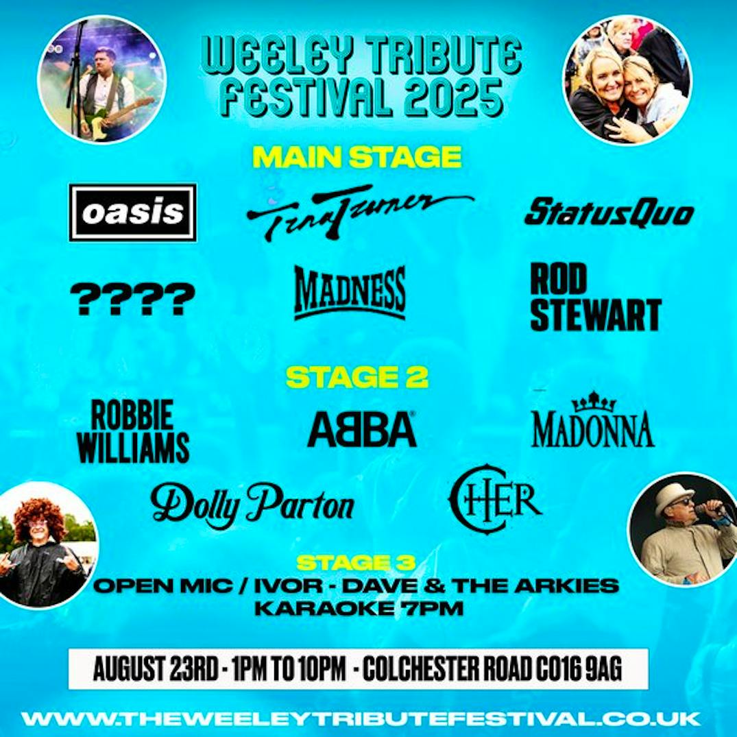 Weeley Tribute Festival 2025 | Tickets & Line Up | Skiddle