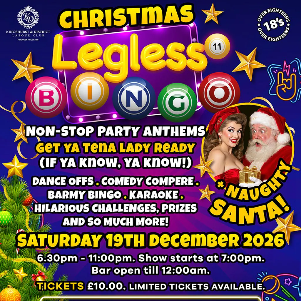 Tickets: Legless 11 Bingo with Naughty Santa | Kingshurst Labour Club ...
