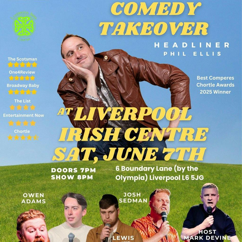 The Big Comedy Night @ Liverpool Irish Centre Sat June 7th 2025 | Liverpool Irish Centre ...