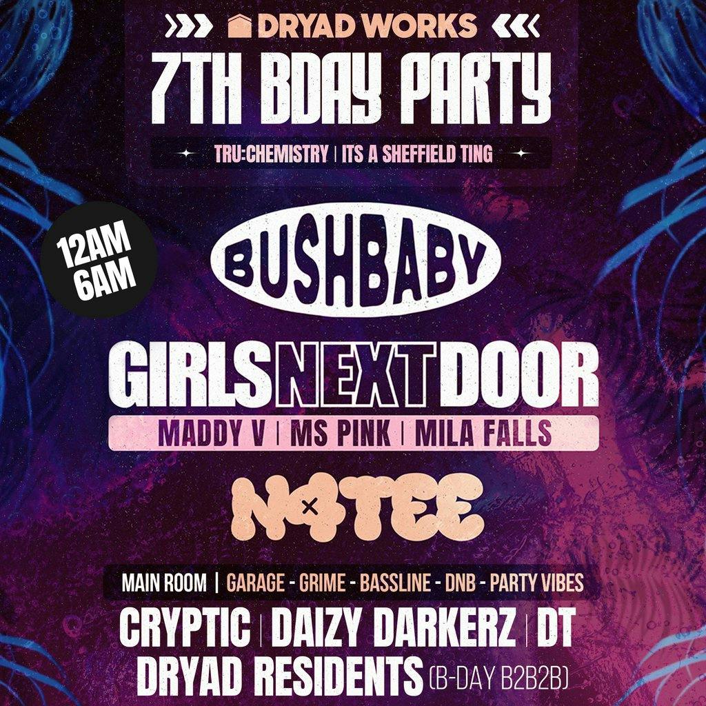 Dryad X Tru:Chemistry: 7th B-Day Party W/ BUSHBABY, GND, N4TEE | Dryad Works Sheffield Fri 28 ...