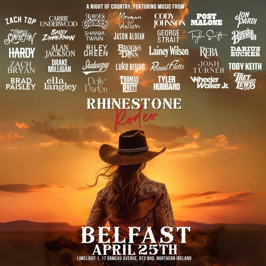 Rhinestone Rodeo: Belfast April 25th | The Limelight Belfast Belfast ...