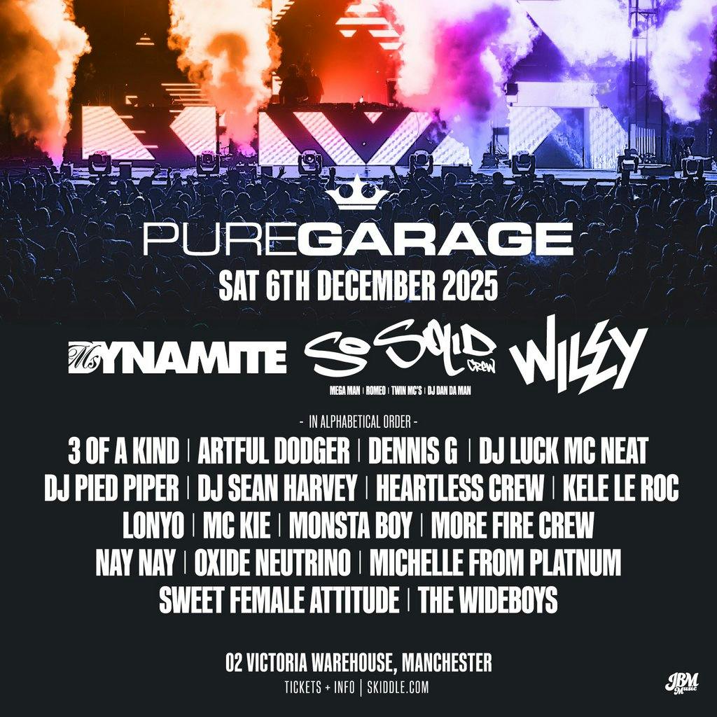 Pure Garage Manchester | O2 Victoria Warehouse Manchester Sat 06 ...