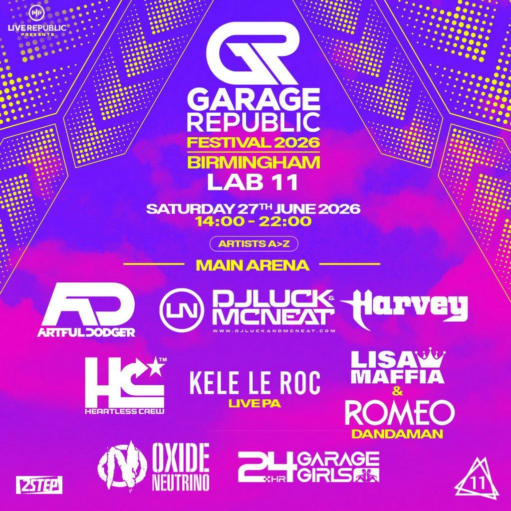 Tickets: Garage Republic Festival 2026 | Lab 11 Birmingham | LAB11 ...