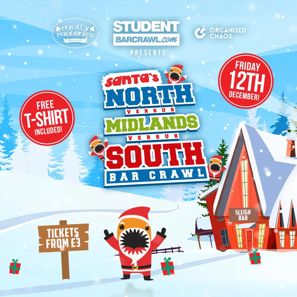 Santa's North vs. Midlands vs. South Bar Crawl | Crystal Bar Sheffield ...