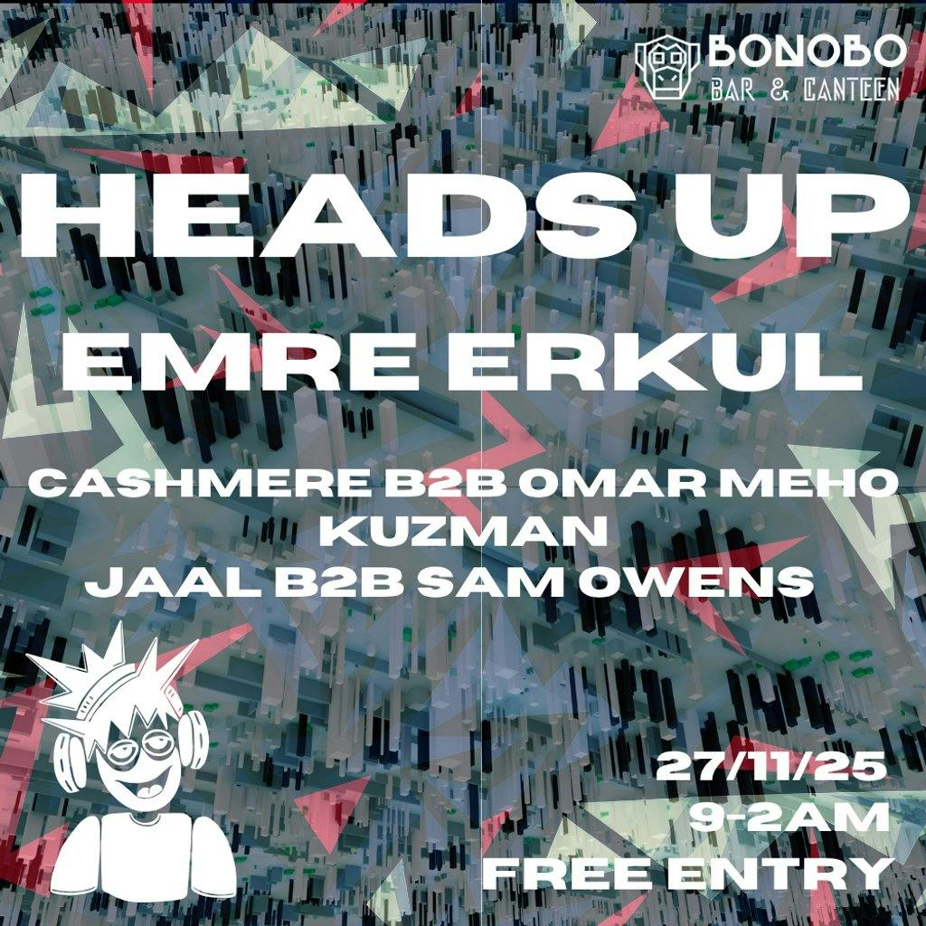 Heads Up! Emre Erkul at Bonobo | Bonobo Bar And Canteen Chester Thu 27 ...