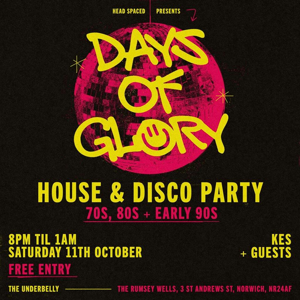 Days of Glory: 70s/80s/Early 90s House + Disco Basement Party | The ...