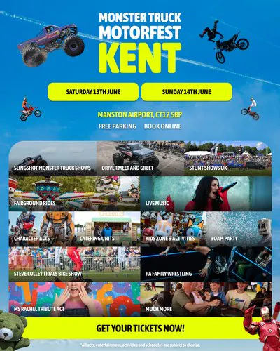 Tickets: Monster Truck Motorfest Kent | Manston Airport Ramsgate Sat 13 ...