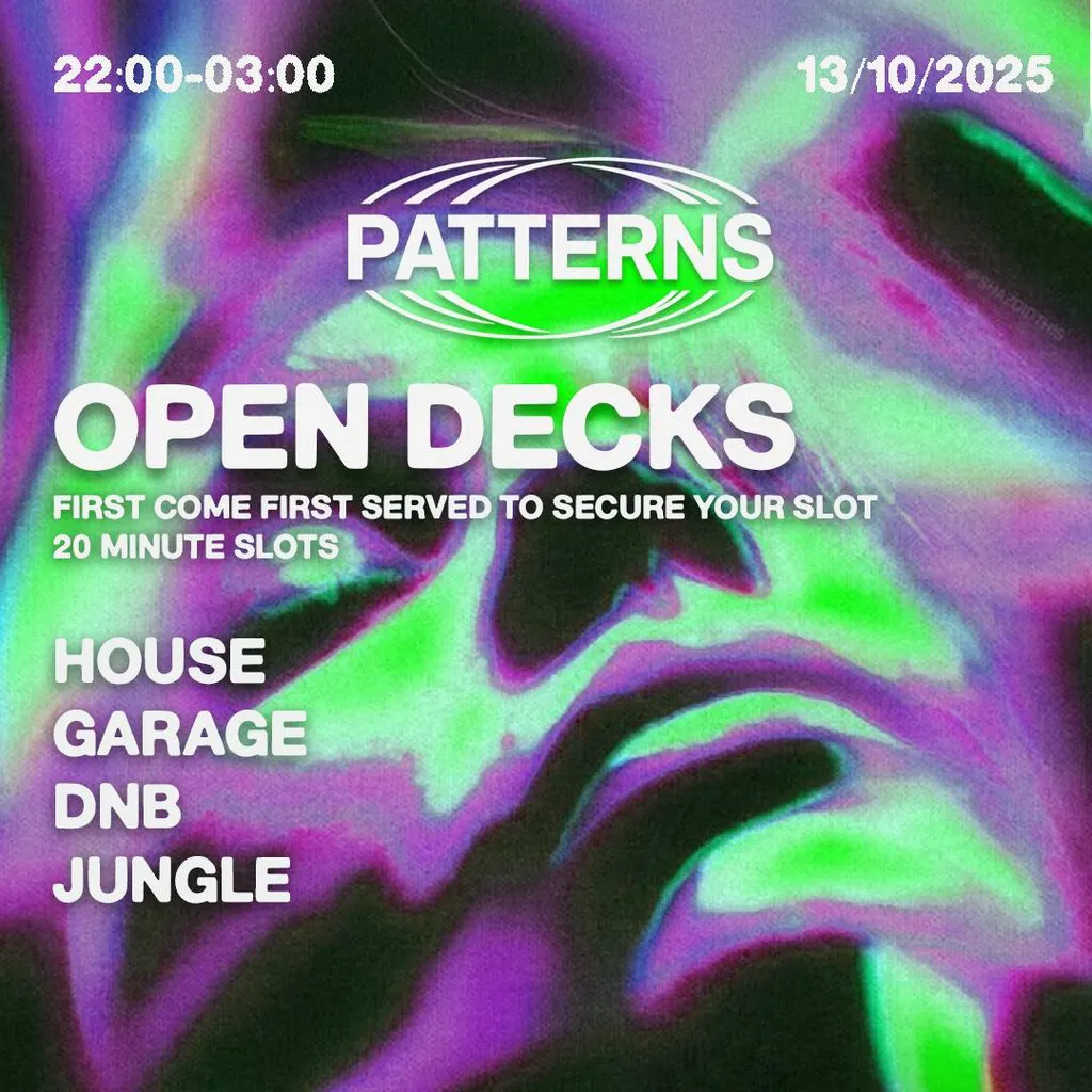 Patterns | Open DJ Decks 13/10 | SIXTYSIX Bristol Bristol Mon 13 ...