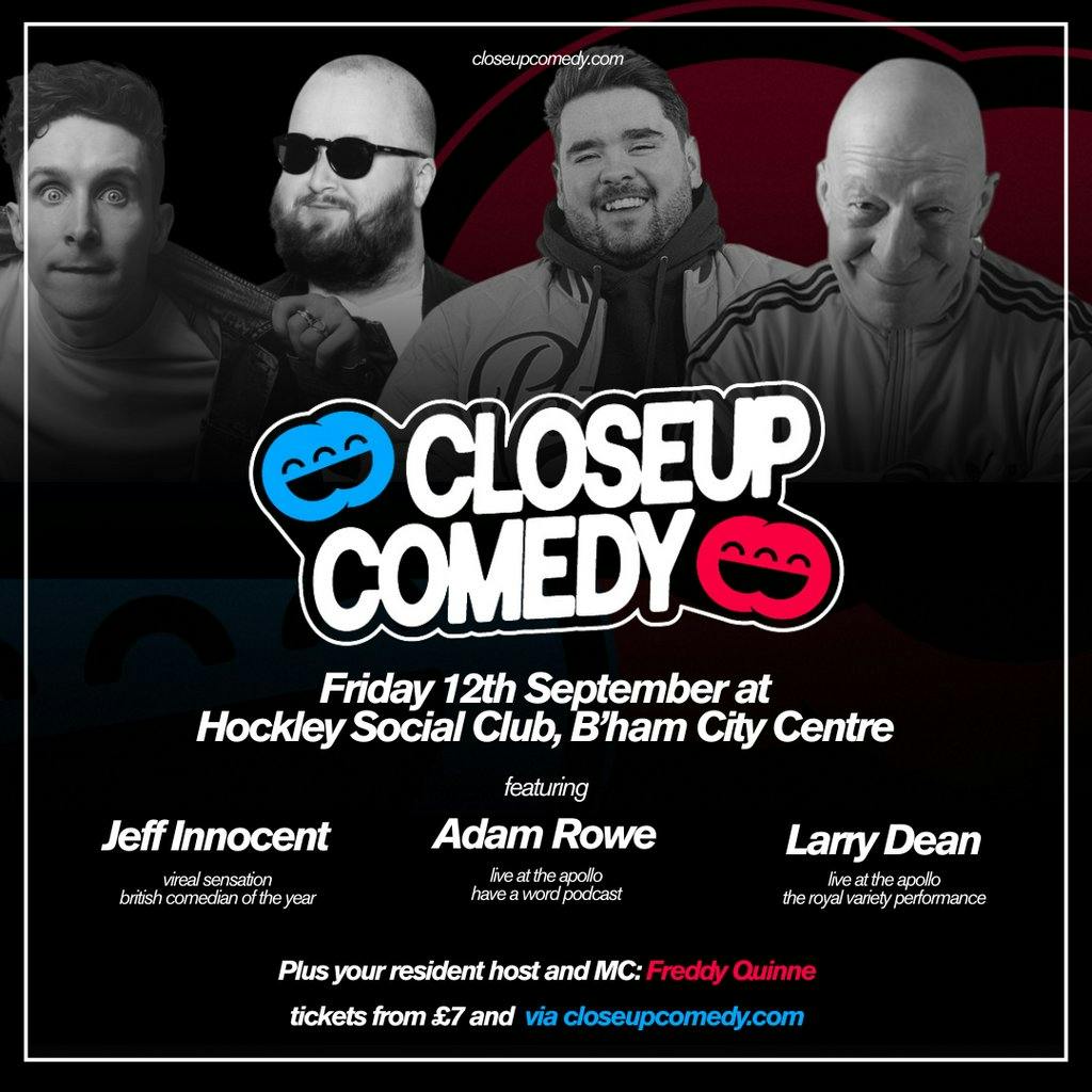 CLOSEUP COMEDY with Adam Rowe & Jeff Innocent! | Hockley Social Club ...