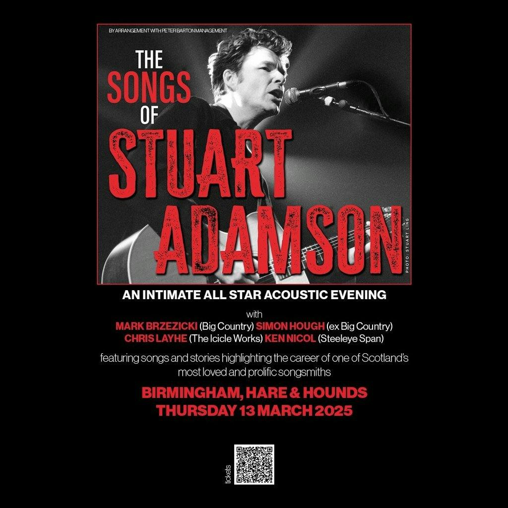 The Songs Of Stuart Adamson | Hare And Hounds Kings Heath Birmingham ...