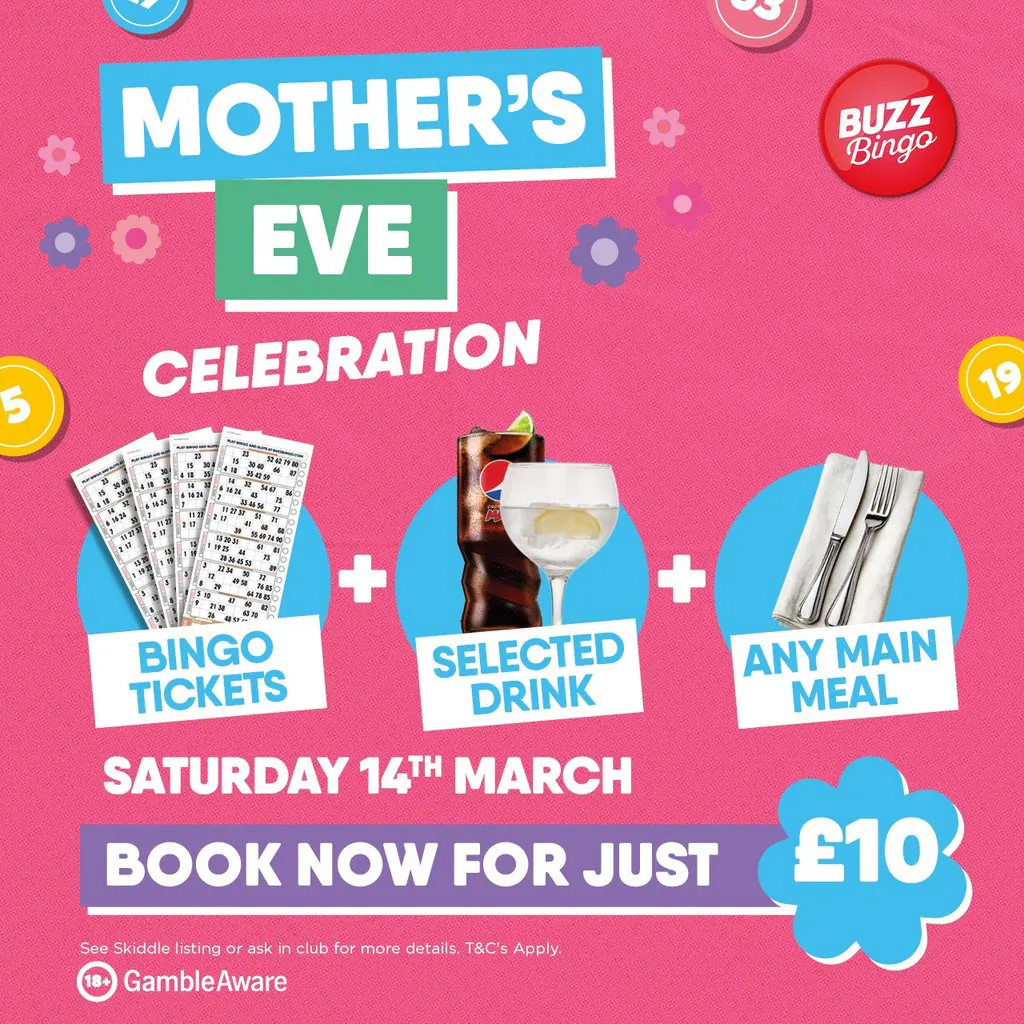 Eat, Drink & Play Mothers Eve 14/03-Buzz Bingo Sheffield Wadsley | Buzz ...
