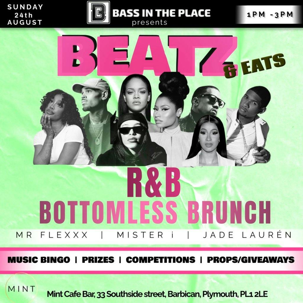 BEATZ & EATS: R&B Bottomless Brunch Party (Plymouth) | Mint Cafe Bar Plymouth Sun 24 August 2025