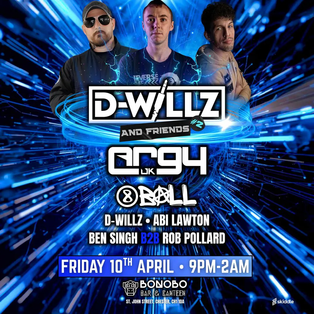 Tickets: D-willz & Friends #2 Special Guests Argy & 8Ball | Bonobo Bar ...