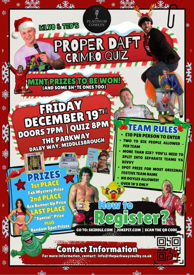 Tickets: Kilvo & Ted's Proper Daft Crimbo Quiz | The Parkway ...