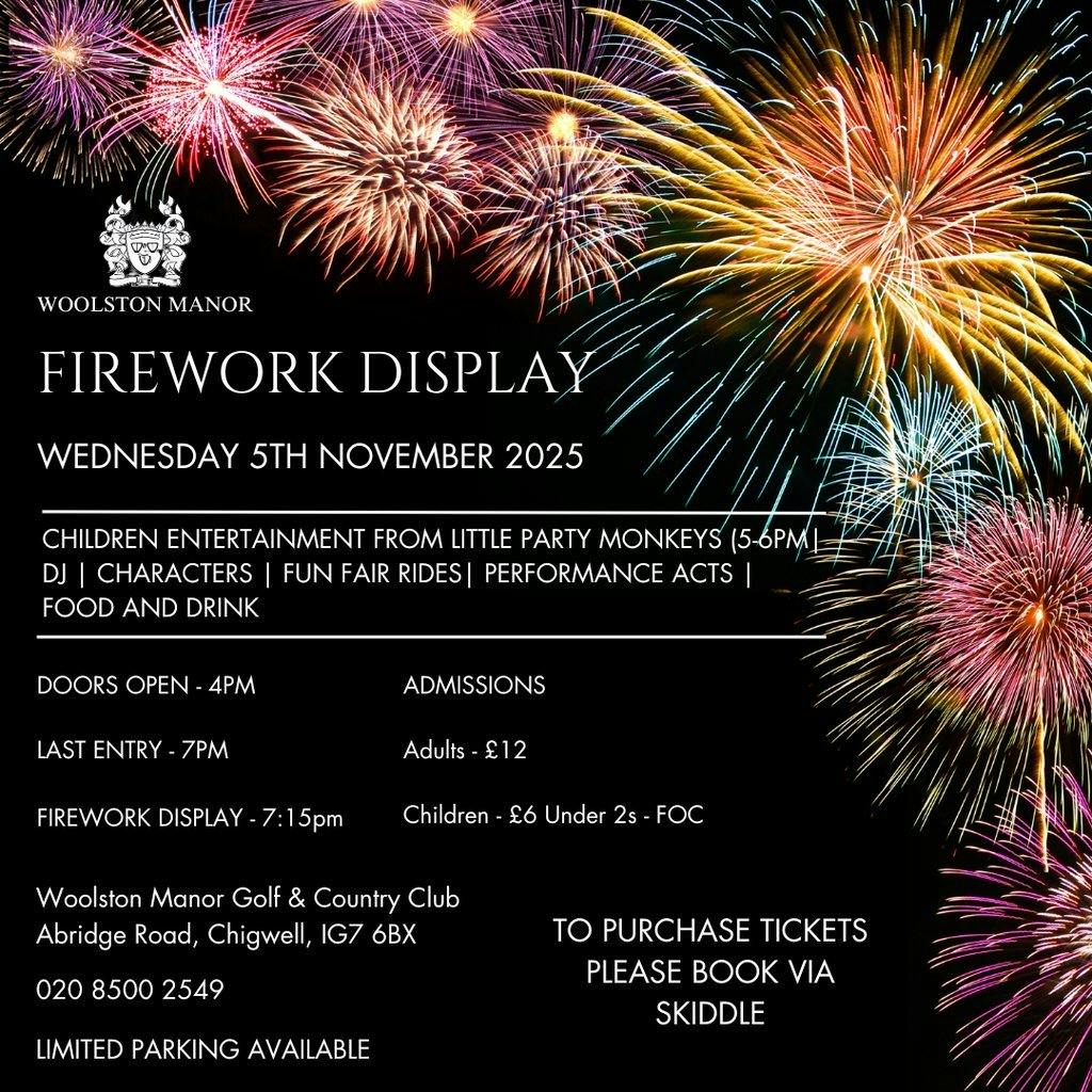Tickets: Firework Night Spectacular | Woolston Manor Golf And Country ...