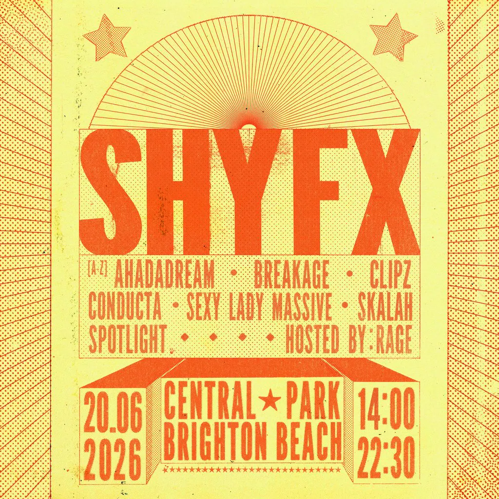 Tickets: Shy FX | Central Park Brighton Seafront Brighton Sat 20 June 2026