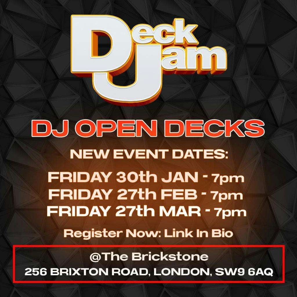 Tickets: Deck Jam | The Brickstone London Fri 30 January 2026