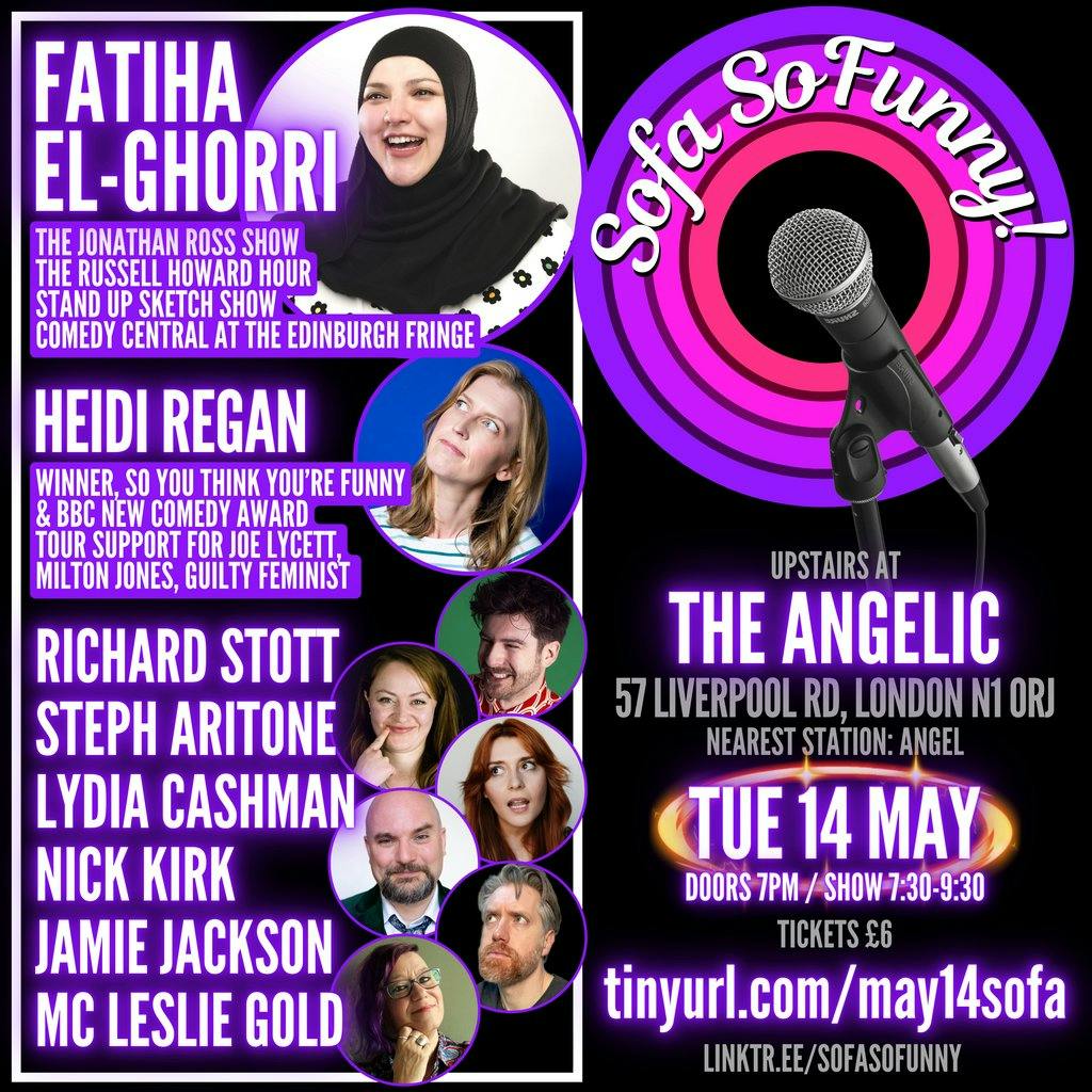 Sofa SoFunny! w/ Fatiha El-Ghorri, Heidi Regan & friends | Upstairs At ...