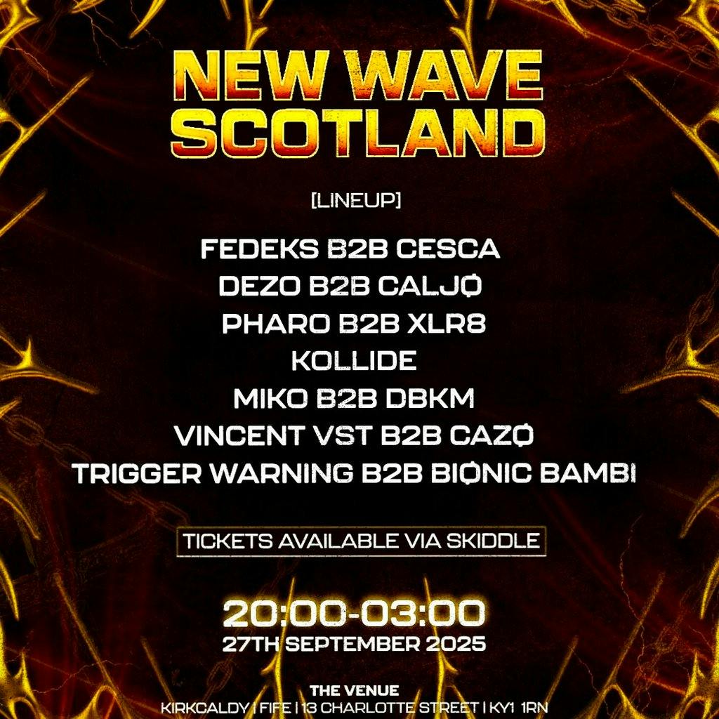 Tickets: New Wave Scotland | The Venue Kirkcaldy Kirkcaldy Sat 27 ...