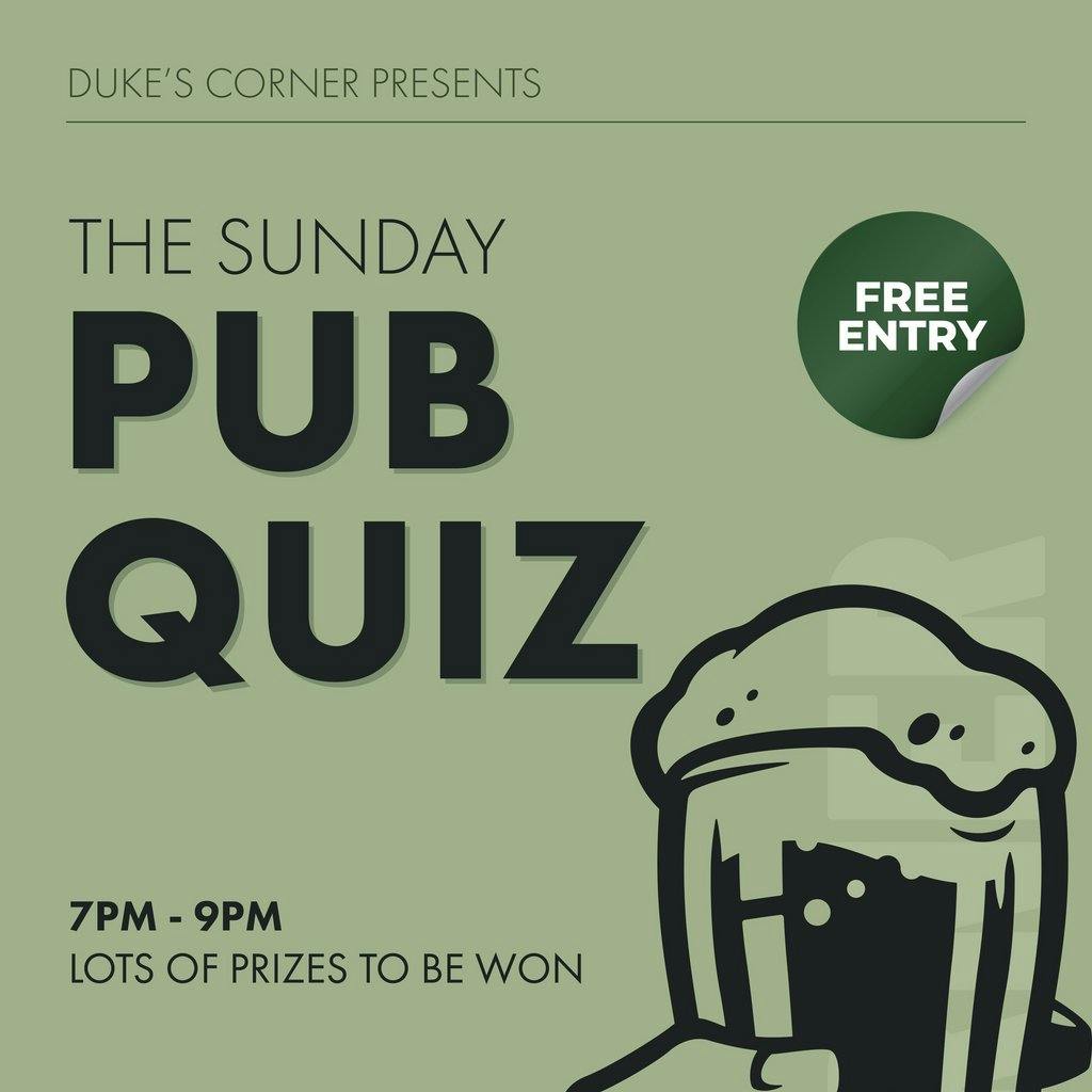 The Sunday Pub Quiz | Dukes Corner Dundee Sun 15 December 2024