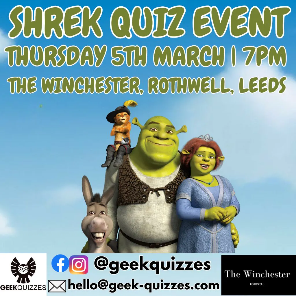 Shrek Quiz Event | The Winchester Leeds Thu 05 March 2026