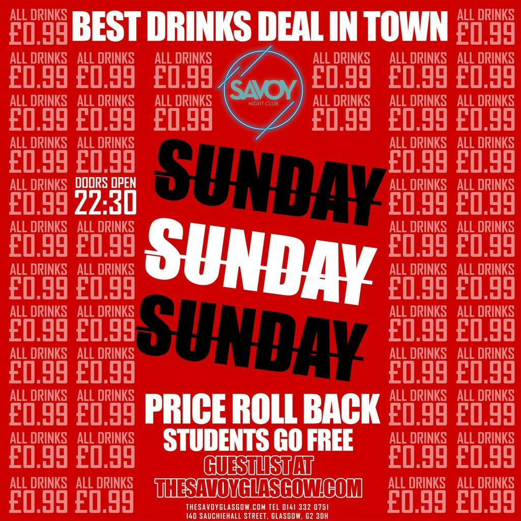 ROLL BACK SAVOY Sunday | Savoy Nightclub Glasgow Glasgow Sun 01 ...
