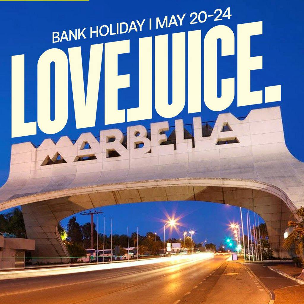 Tickets: LoveJuice Open Air at Pangea Marbella - Bank Hol Fri 22 May ...