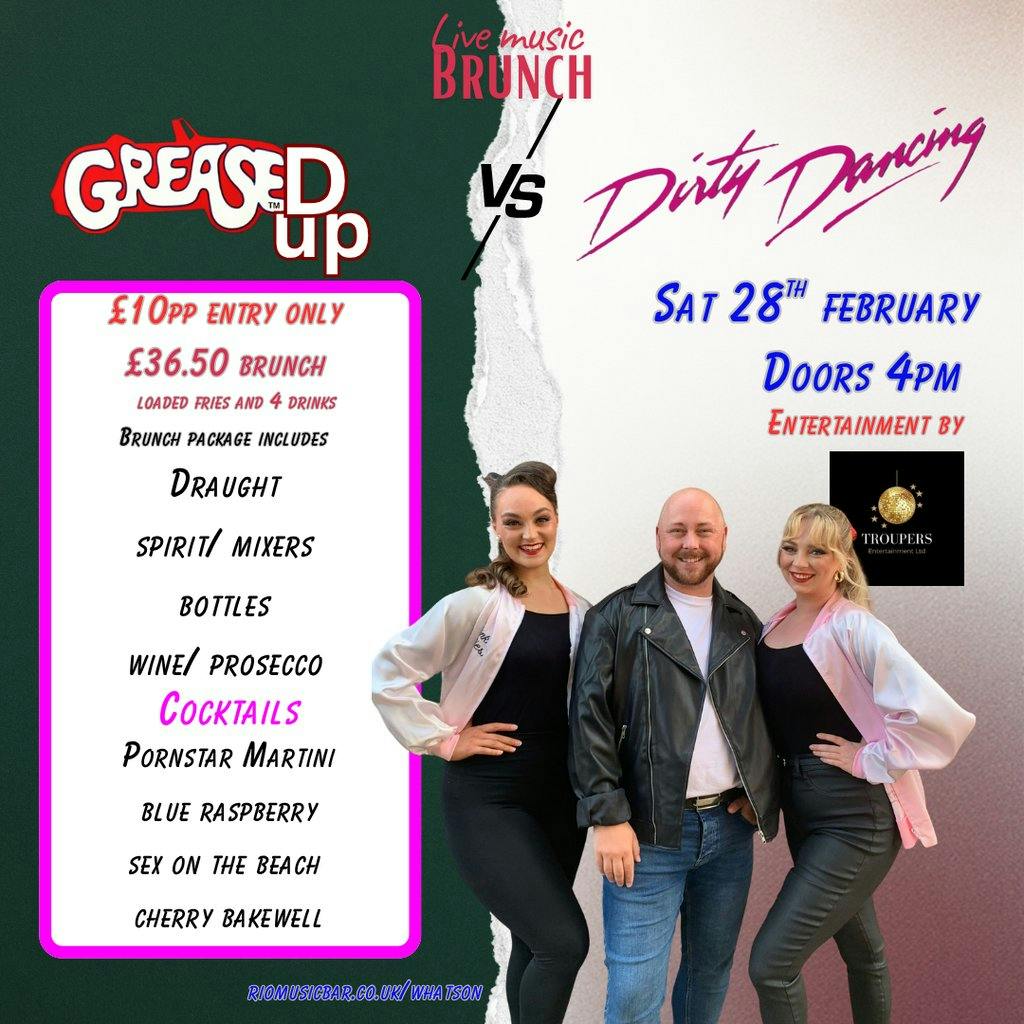 Tickets: Grease(d up) VS Dirty Dancing | Rio Music Bar Hull Sat 28 February 2026