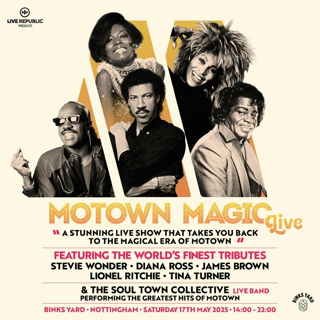 Motown Magic Live | Binks Yard | Binks Yard Nottingham Sat 17 May 2025
